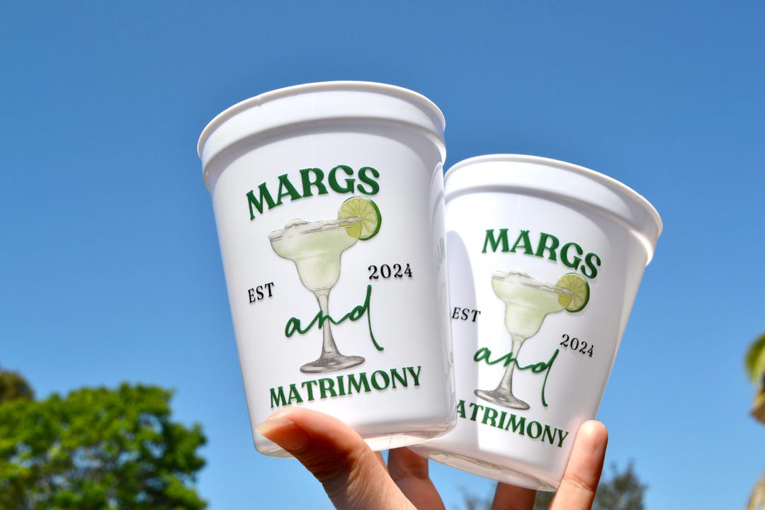 Margs and Matrimony Party Cups: Bachelorette Decor - Etsy