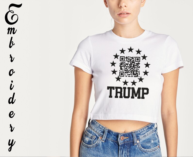 Embroidery Trump Qr Code Logo Png, Trump Embroidery, Qr Code Embroidery ...