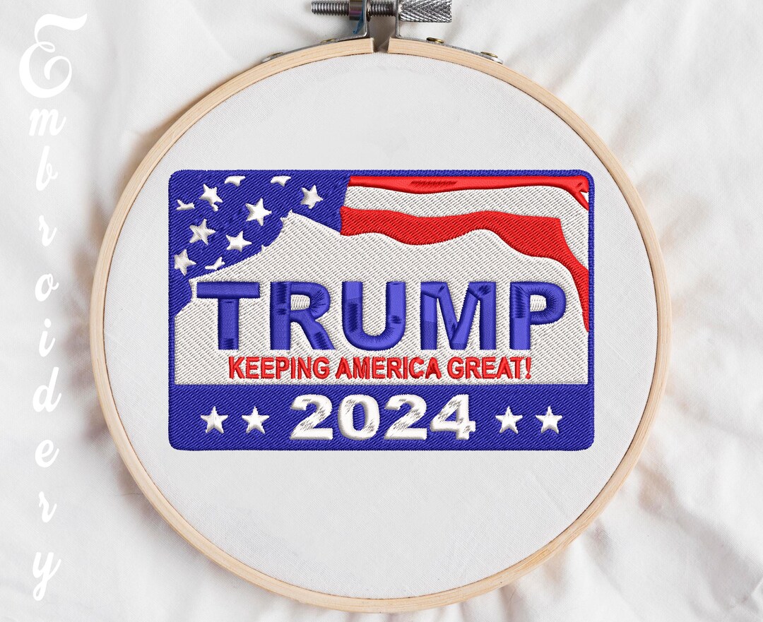 Embroidery Trump 2024 Embroidery Design Digital, Embroidery, 5 Size ...