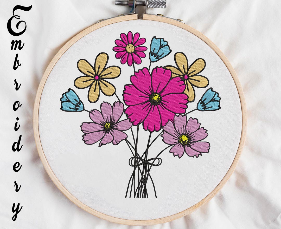 Flowers Machine Embroidery Designs File, Mini Flower Designs, Birth ...
