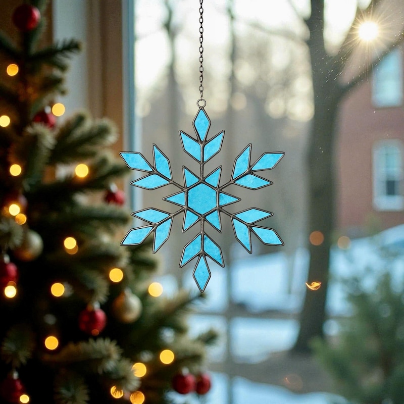 Snowflake Suncatcher - Etsy