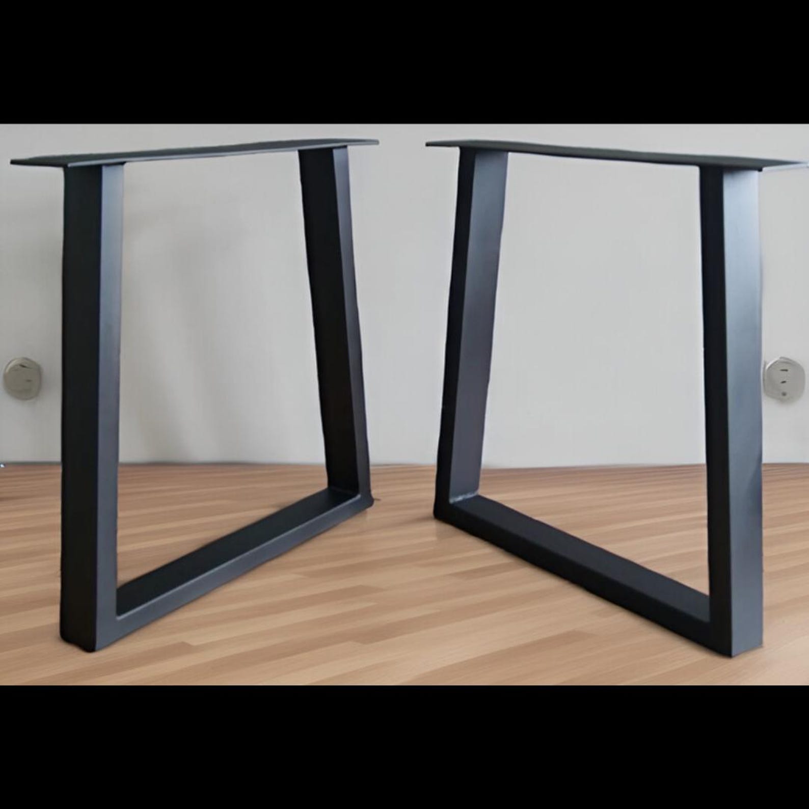 Industrial Steel Bench Legs - Height & Width Adjustable Trapezoid Table ...