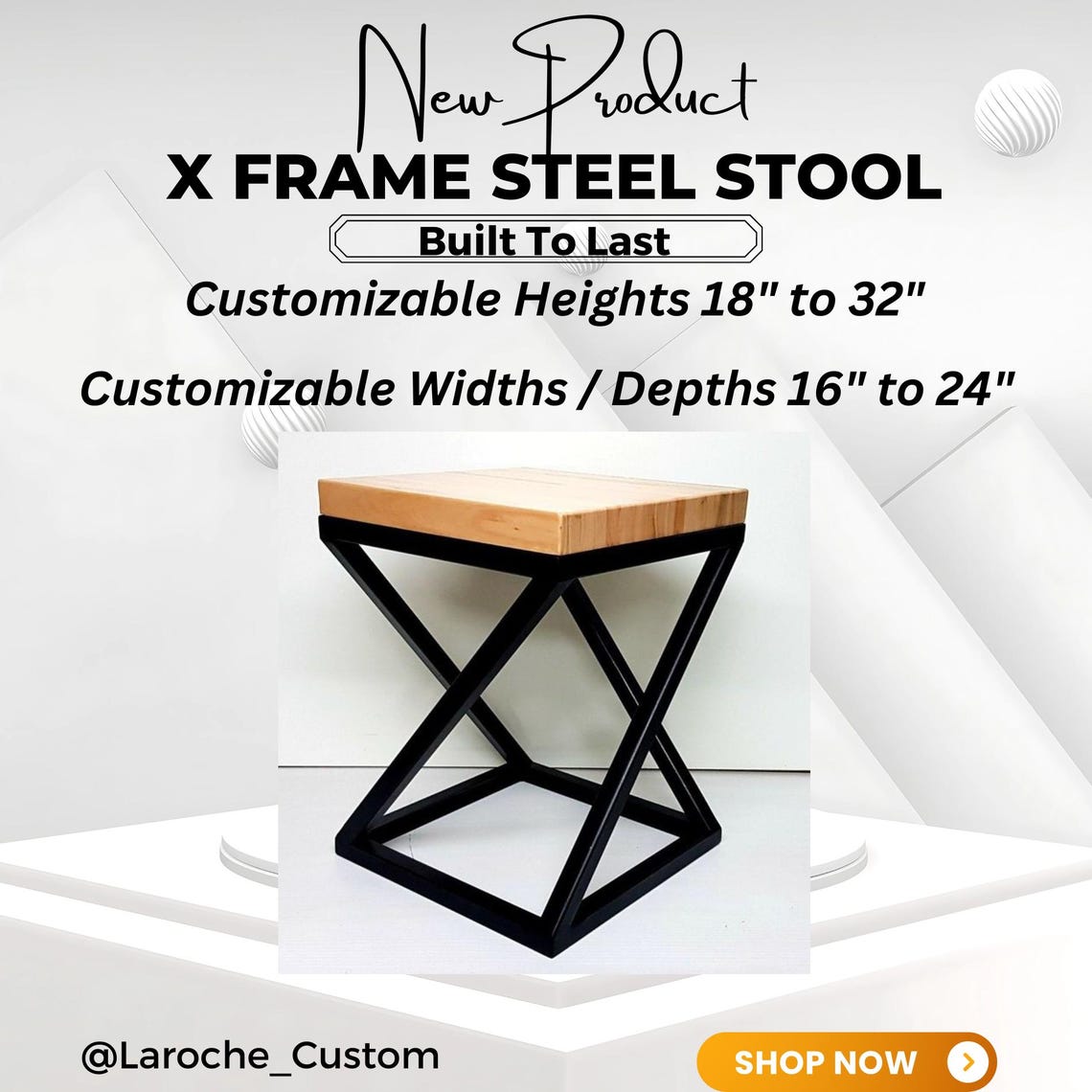 Modern Metal Stool Minimalist Industrial Seating for Home, Bar ...