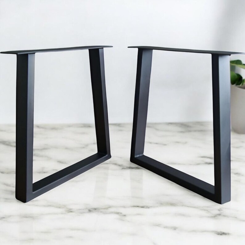 Industrial Steel Bench Legs - Height & Width Adjustable Trapezoid Table ...
