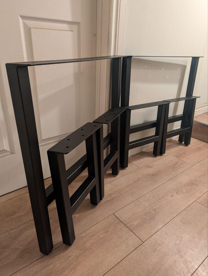 H-frame Metal Bar Height Table Legs 34" - 42" H – Set of 2 ( for Heavy ...
