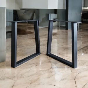 Industrial Steel Bench Legs - Height & Width Adjustable Trapezoid Table ...