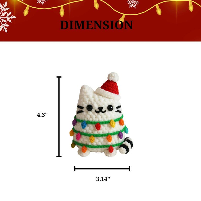 Handmade Crochet Kitty – Christmas Amigurumi Cat With Santa Hat, Cozy ...