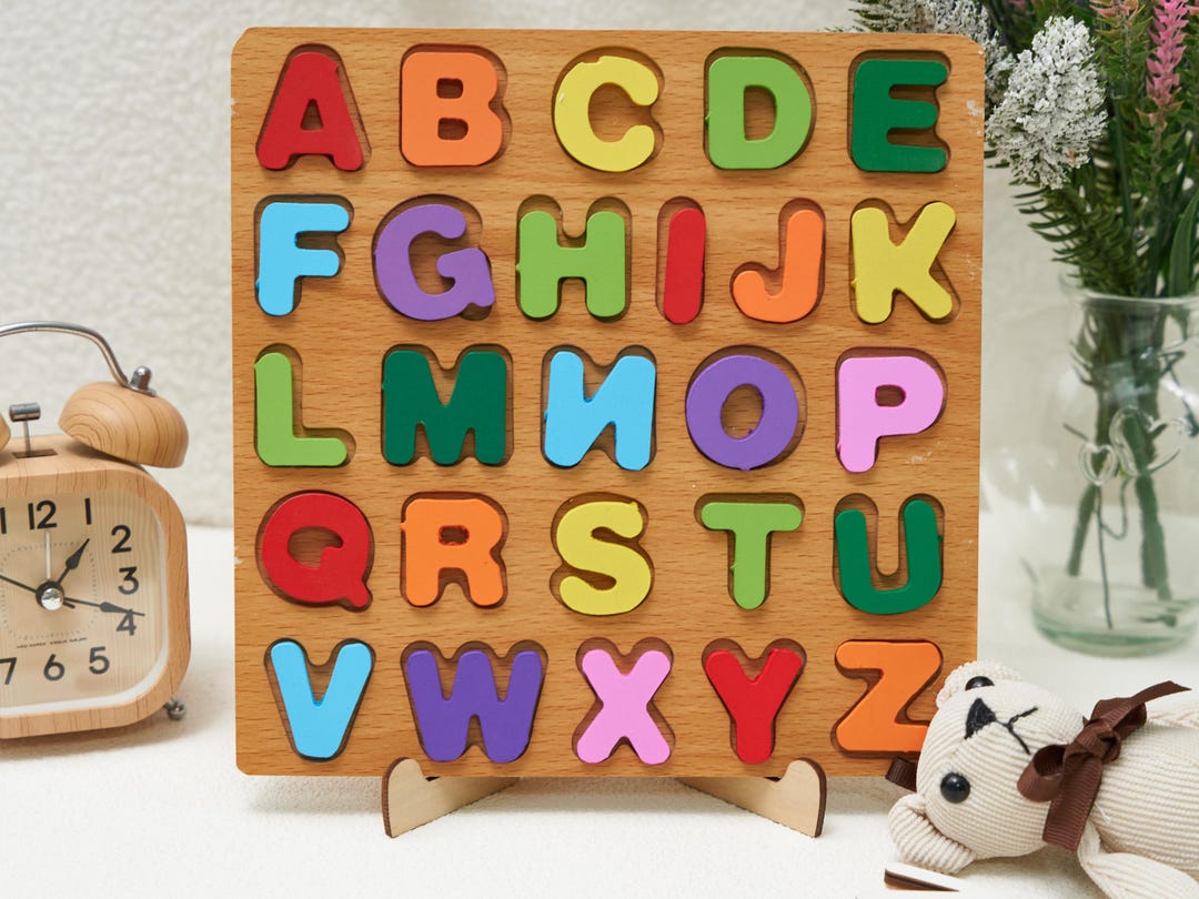 Montessori Wooden ABC Puzzle, Alphabet Letters Learning Toy for Kids ...