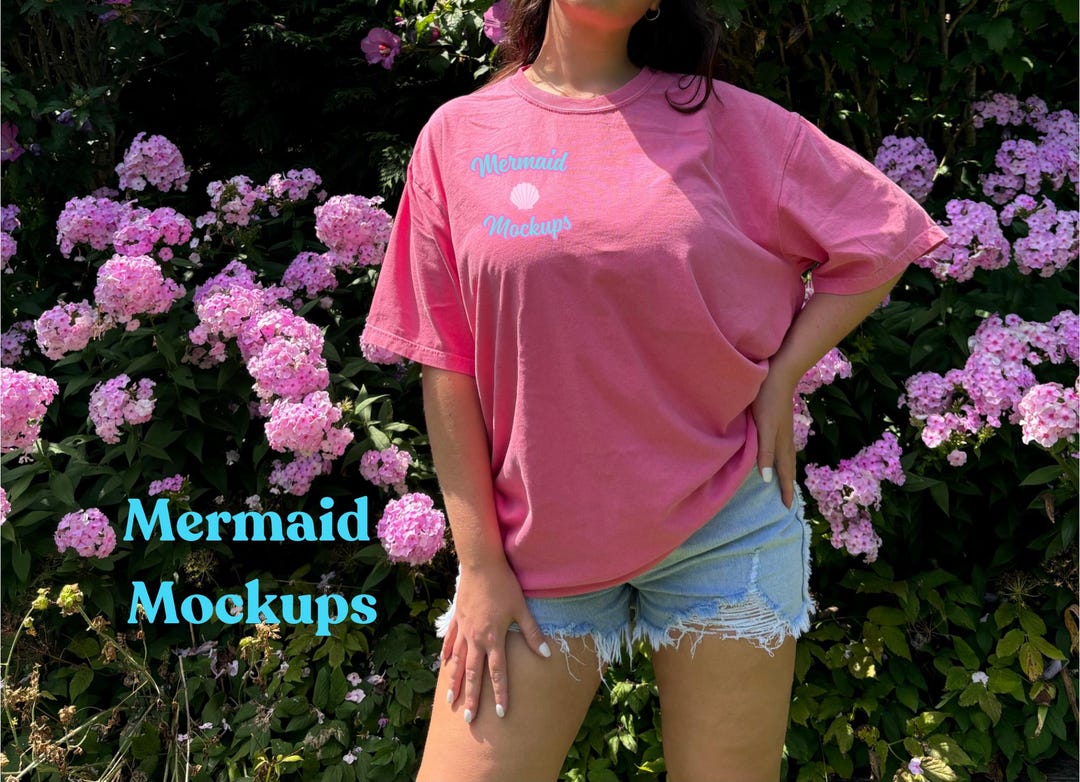Crunchberry Comfort Colors 1717 Mockup, Pink Oversized T-shirt Mockup ...