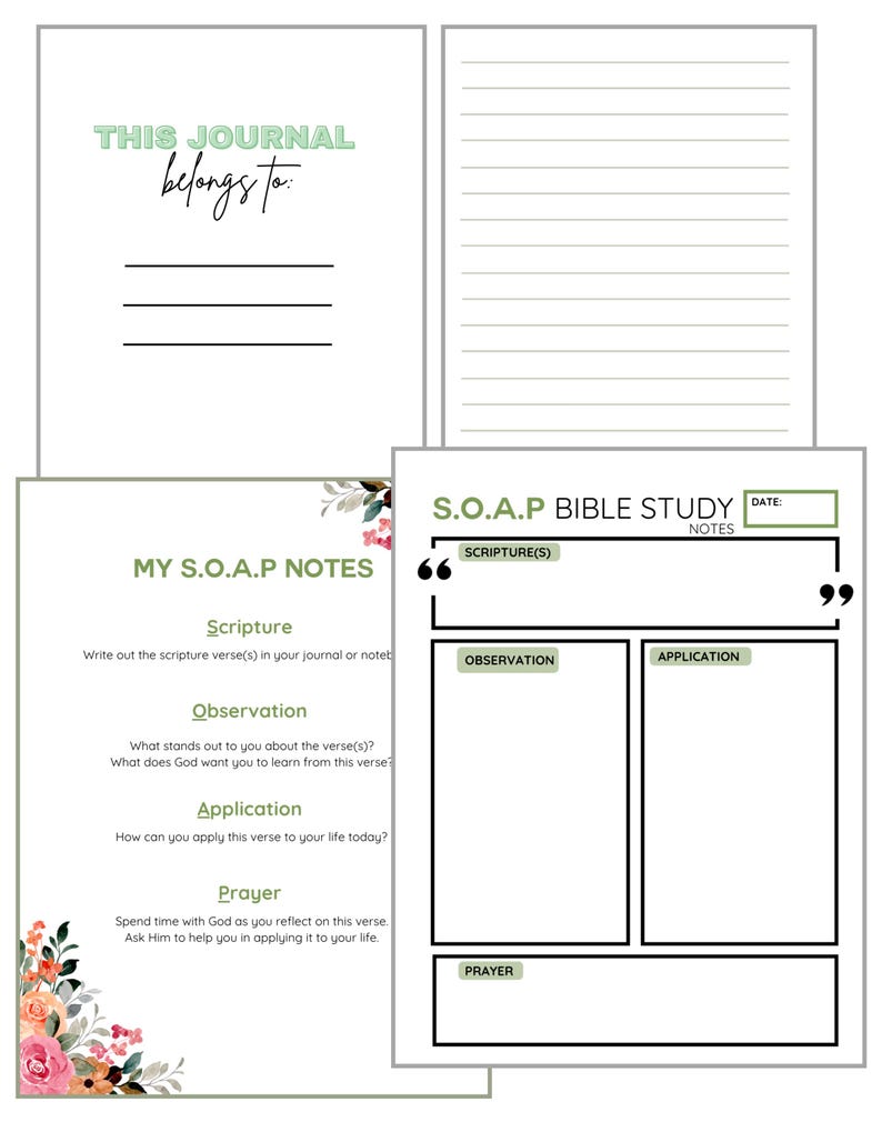 Bible Study Journal | Notes | S.O.A.P - Etsy