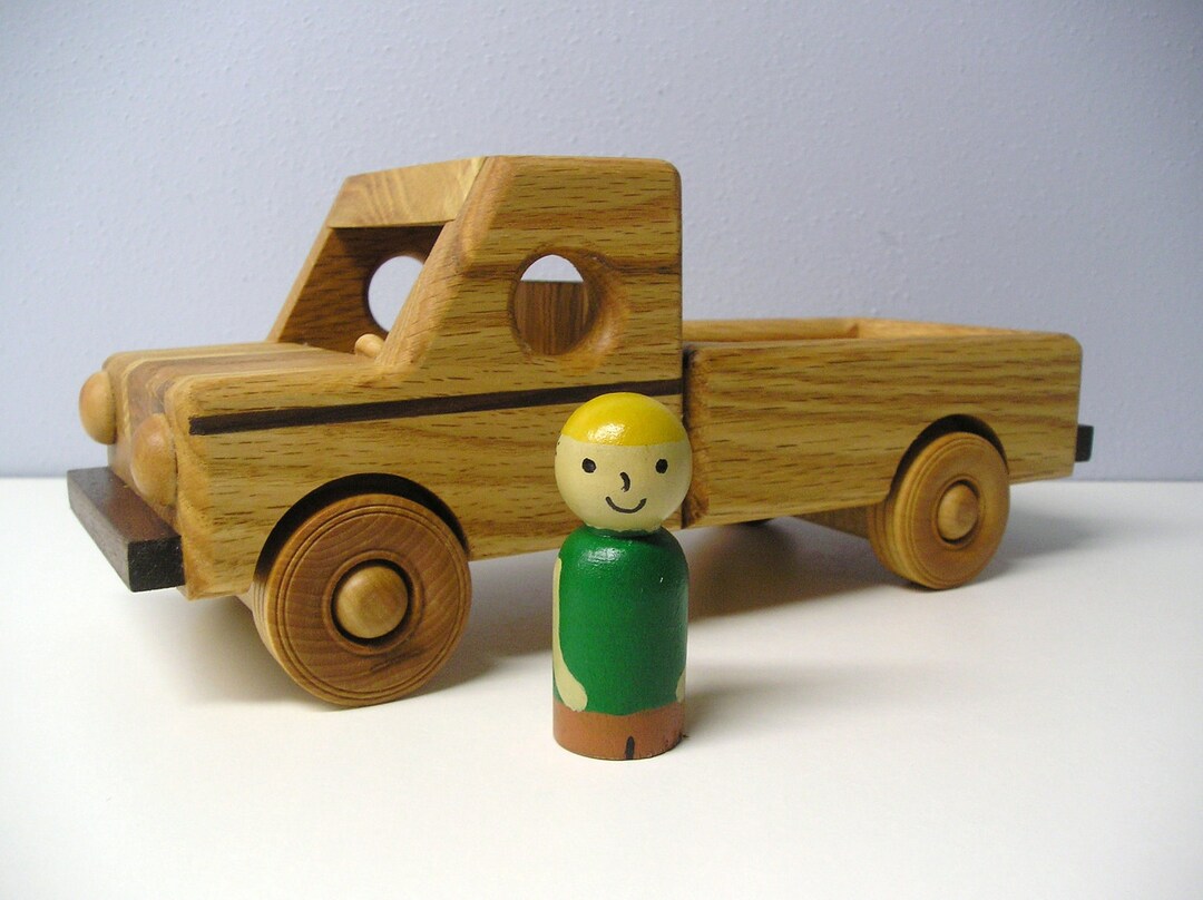 Handmade Wood Pickup Truck With Driver. HANDRUBBED Beeswax Finish - Etsy