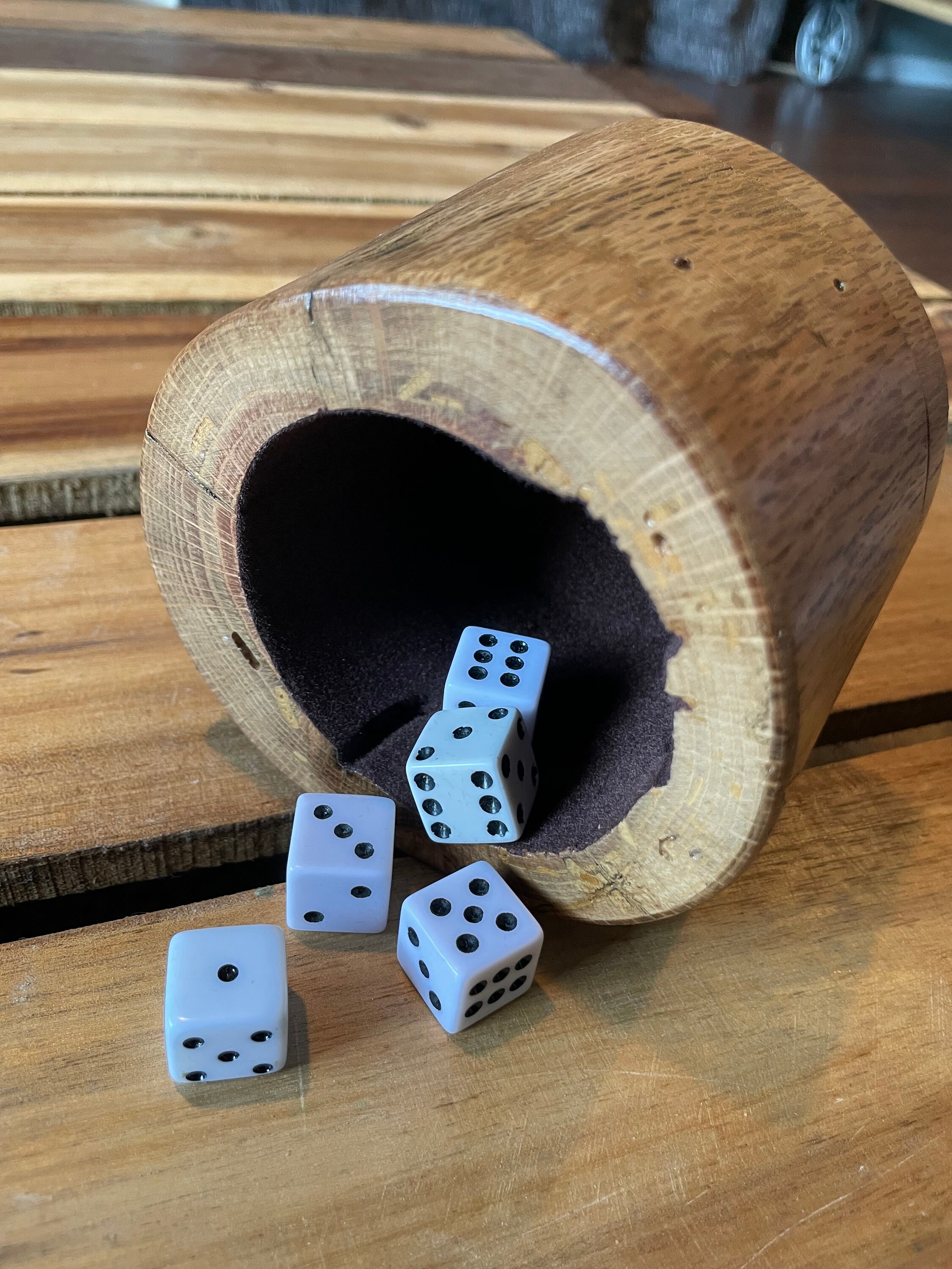 Toys & Games Wood dice cup Oak Dice Games etna.com.pe
