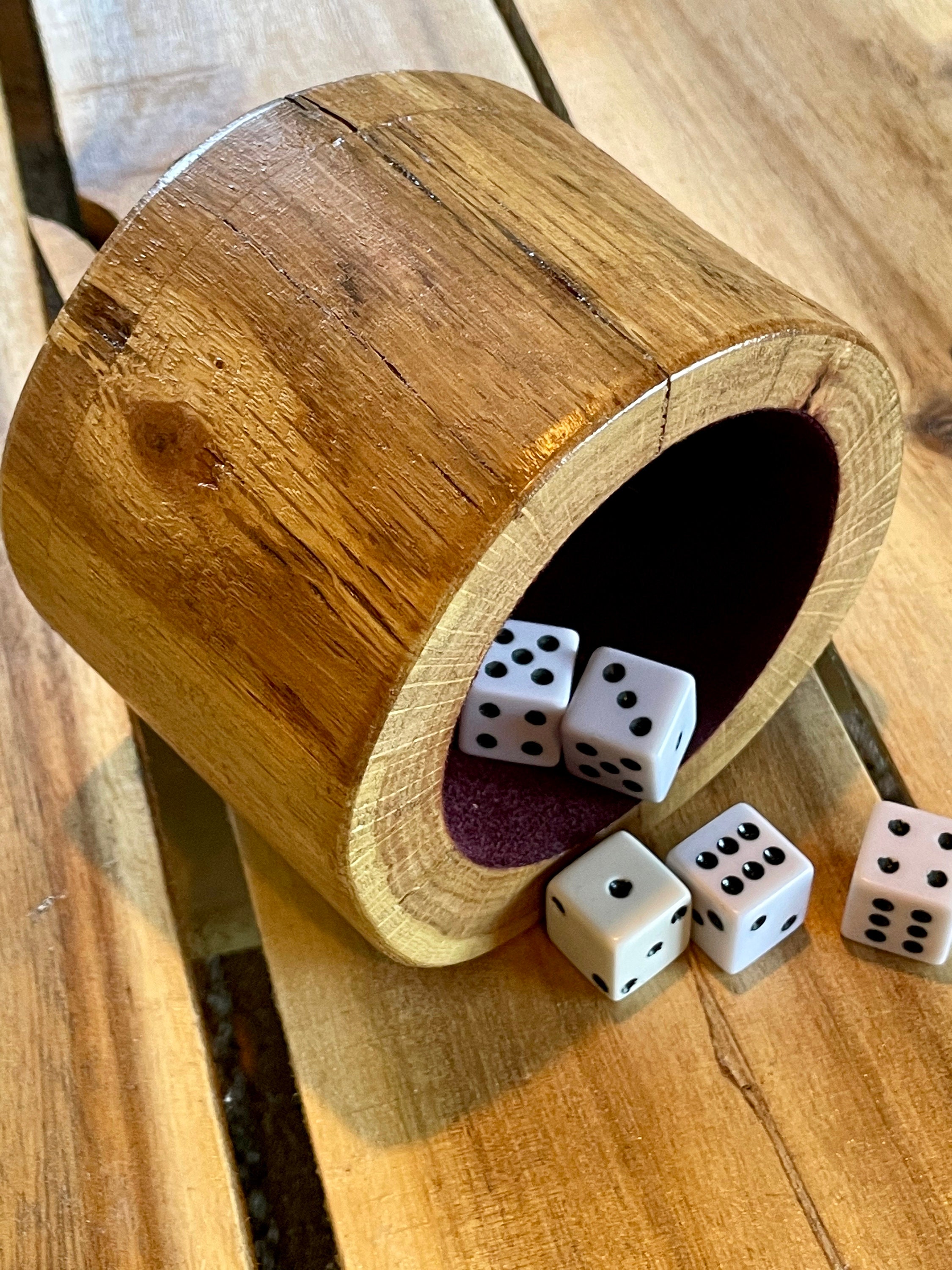 Toys & Games Wood dice cup Oak Dice Games etna.com.pe
