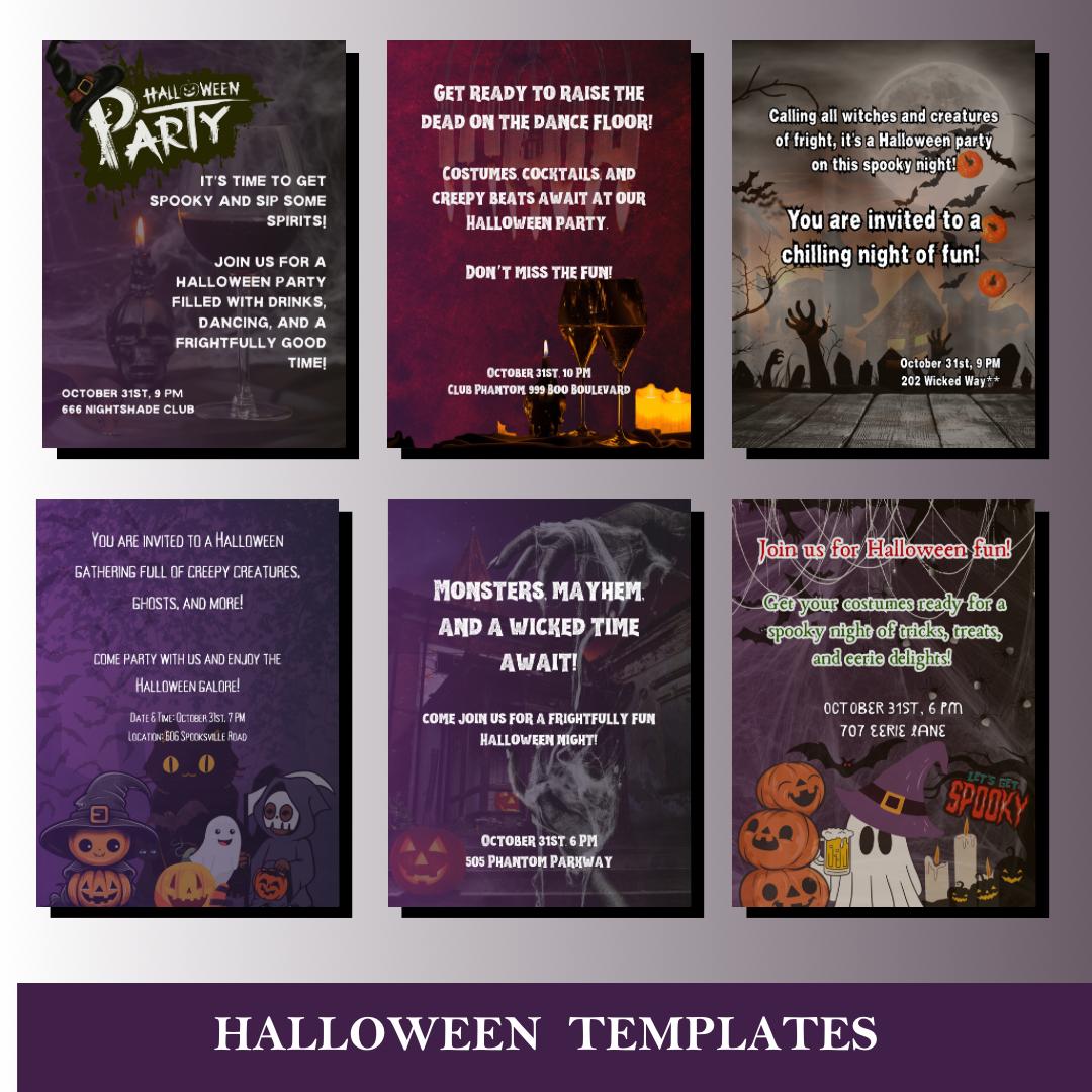 Halloween Templates Editable Canva Designs Spooky & Fun Digital ...