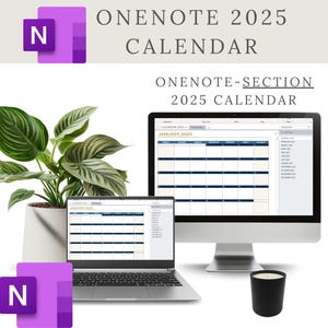 Onenote 2025 Calendar, Onenote Template, Onenote Section , Onenote ...