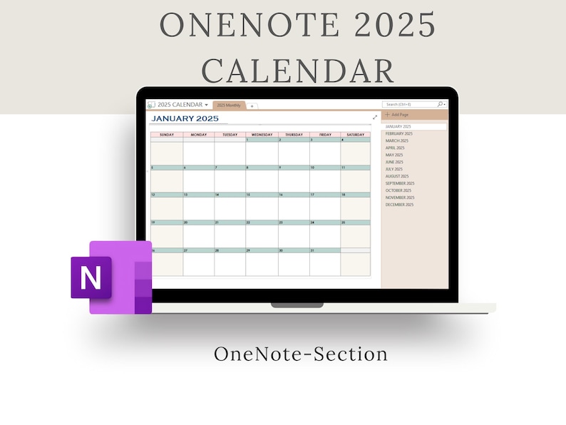 Onenote, Onenote 2025 Calendar, Onenote Template, Onenote Section ...