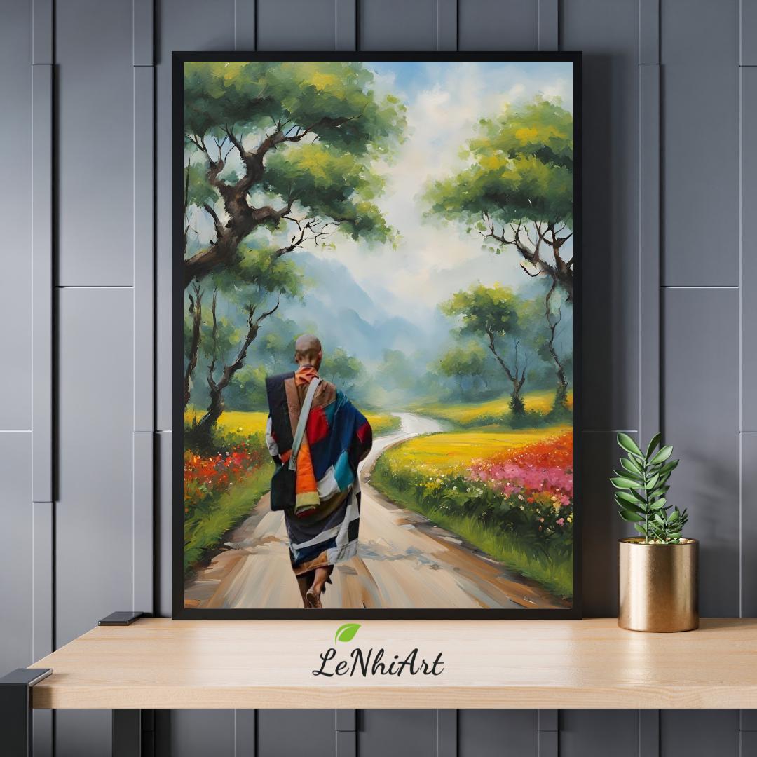 Thich Minh Tue Art Print - the Silent Pilgrim – Spiritual Buddhist Art ...