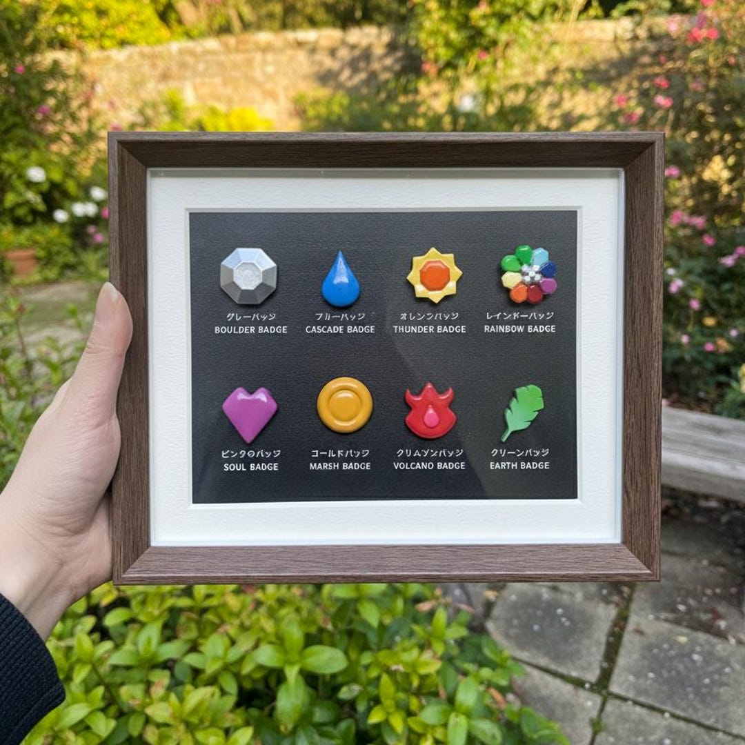 Pokémon Kanto Region Gym Badges, Magnetic Collection Display Set - Etsy