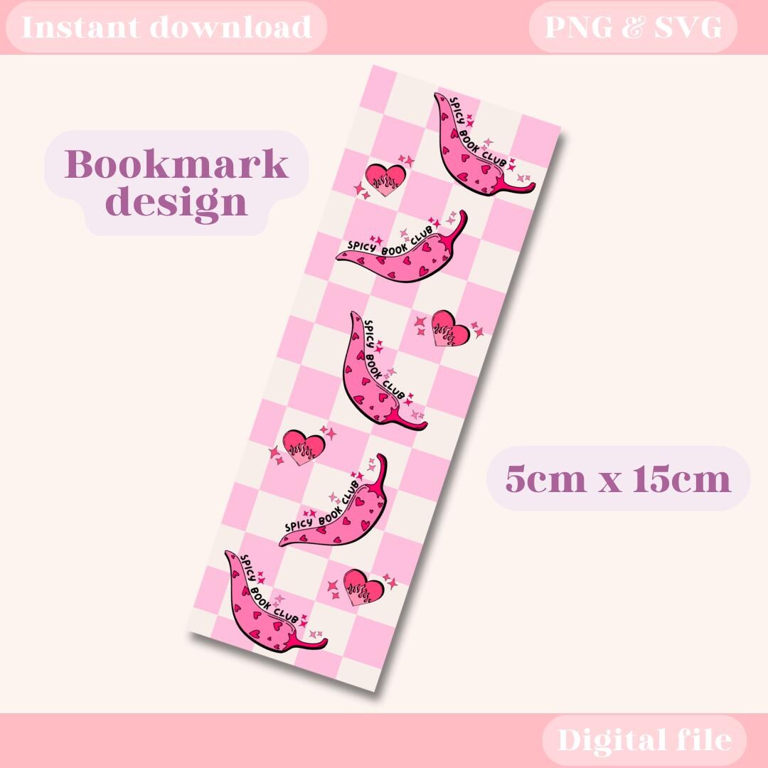Spicy Book Club Bookmark Design, PNG, SVG Design | Bookish Printable ...