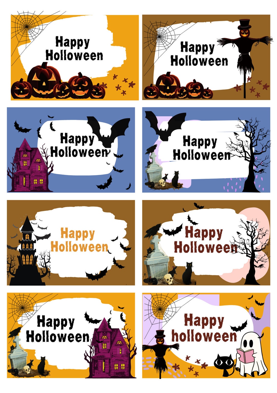 Printable Cute Spooky Halloween Labels, Instant Download - Etsy