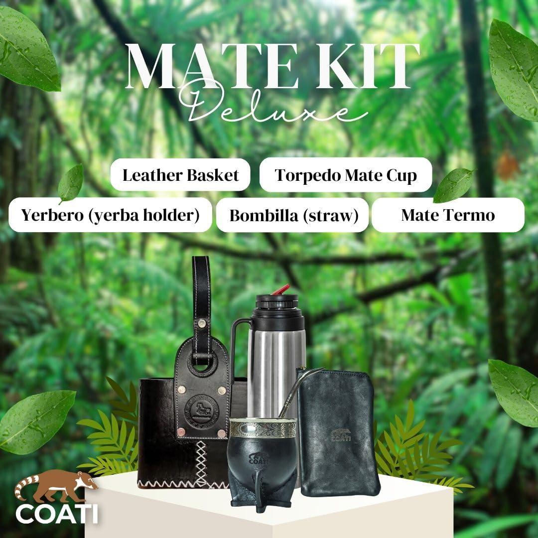 Coatí Kit Completo De Yerba Mate, Incluye Taza De Mate, Pajita bombilla ...