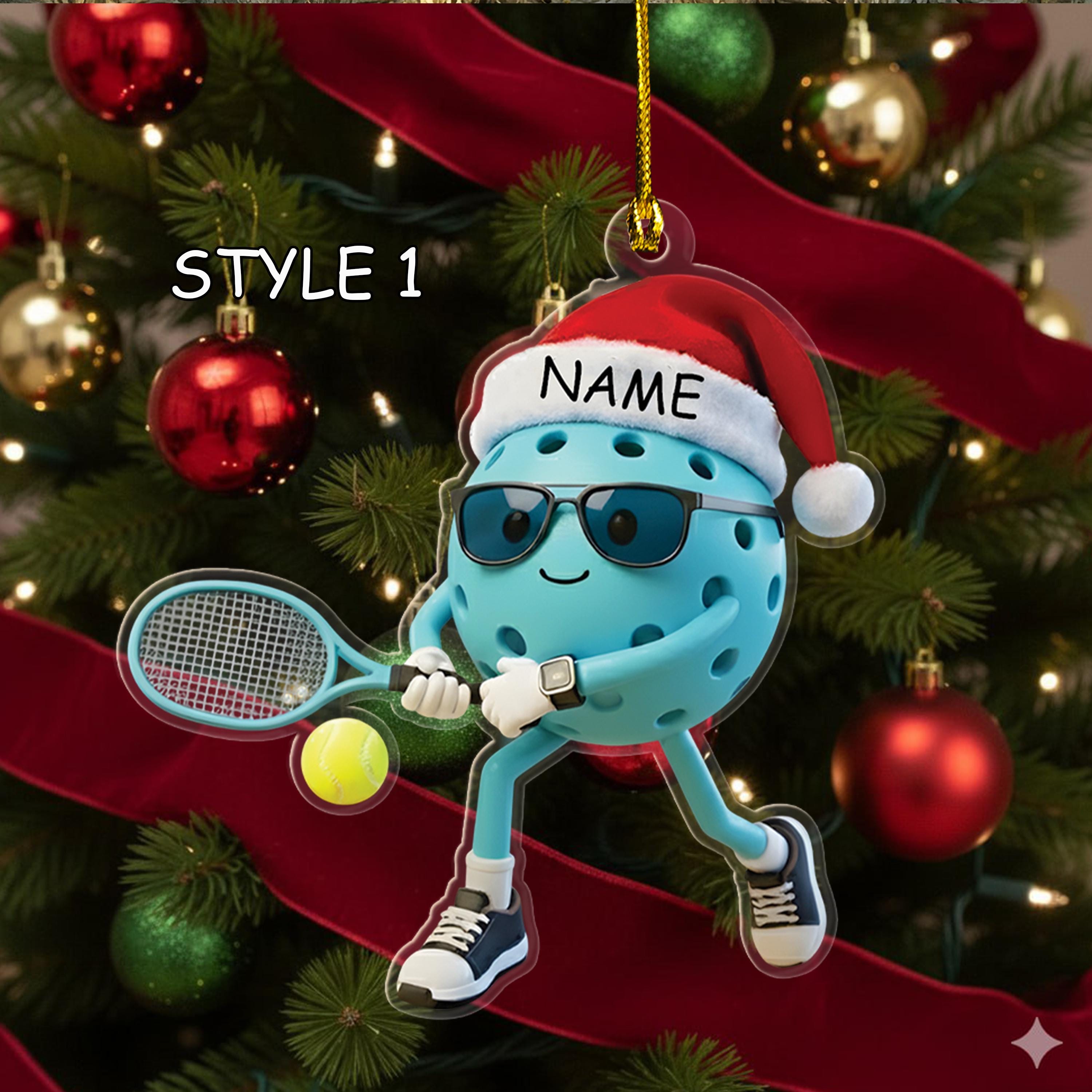 Custom Pickleball Christmas Acrylic Ornament, Personalized Christmas ...