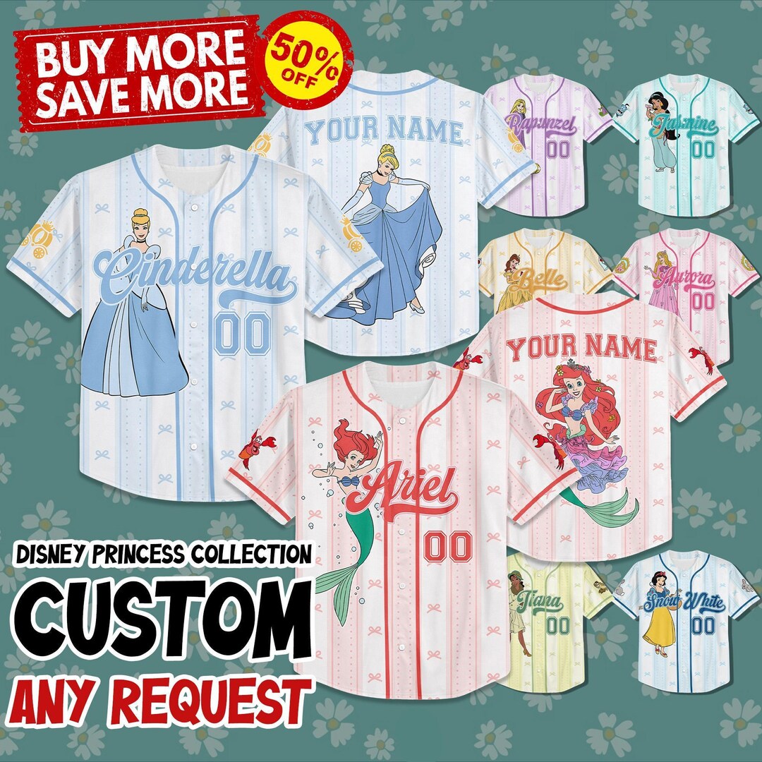 Custom Disney Princesses Cute Collection Jersey, Disney Coquette ...