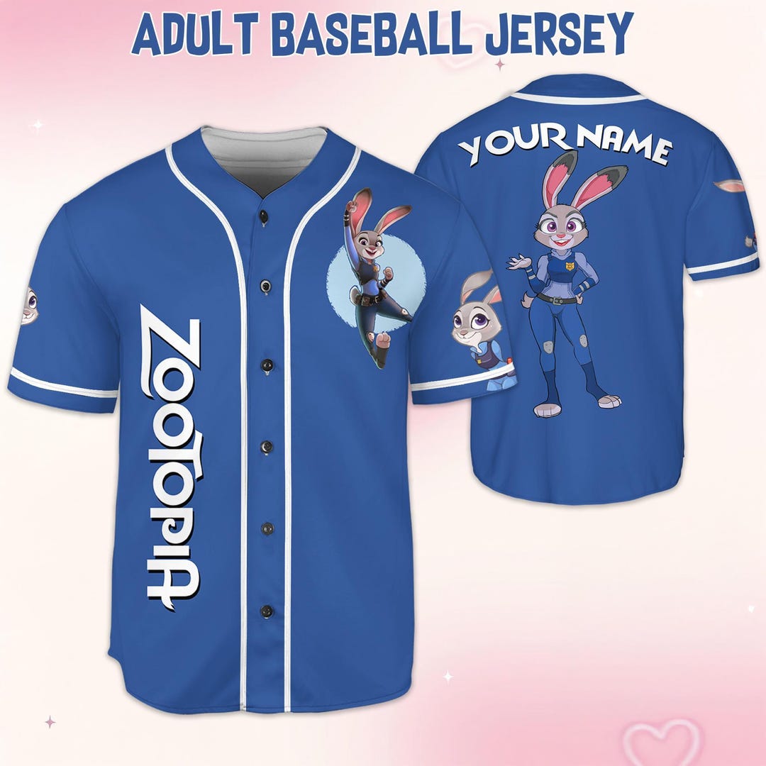 Custom Disney Zootopia Judy Baseball Jersey, Custom Kid Youth Adult ...