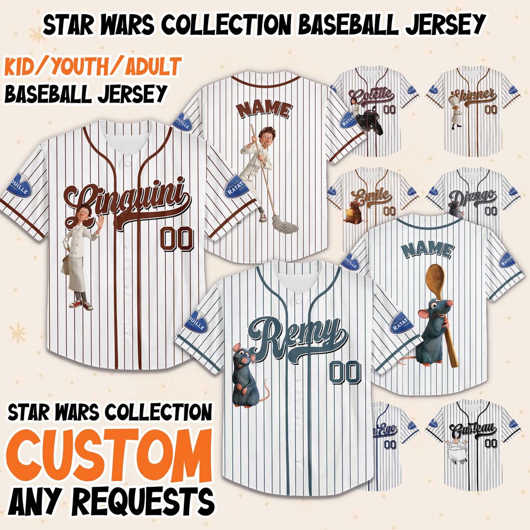 Custom Ratatouille Characters Jersey, Ratatouille Disney, Linguini ...