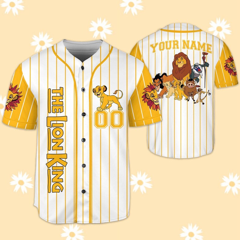 Custom Disney the Lion King Simba Baseball Jersey, Gift for Kids ...