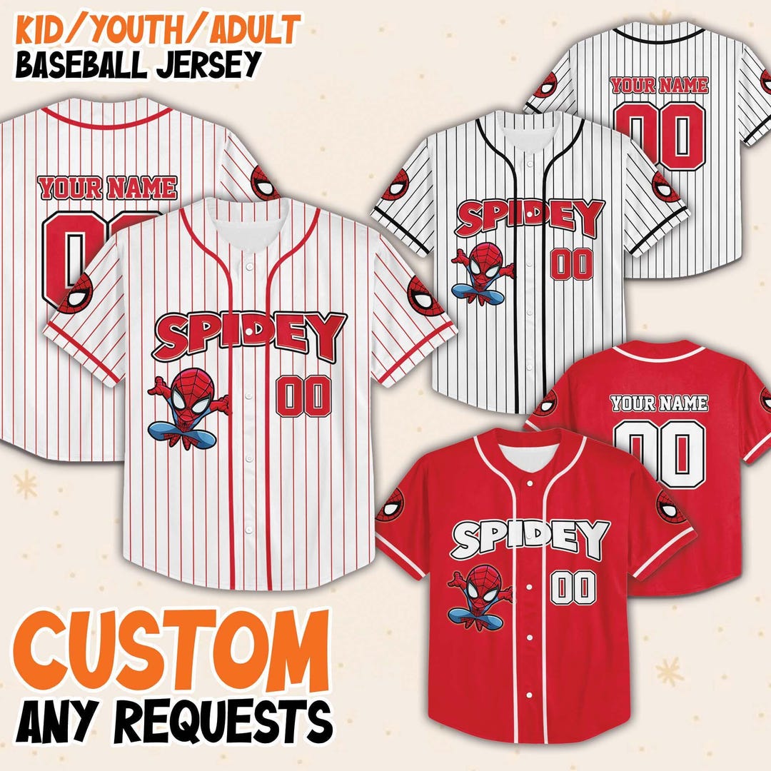 Personalize Spidey and His Amazing Friends Cute Color Baseball Jersey ...