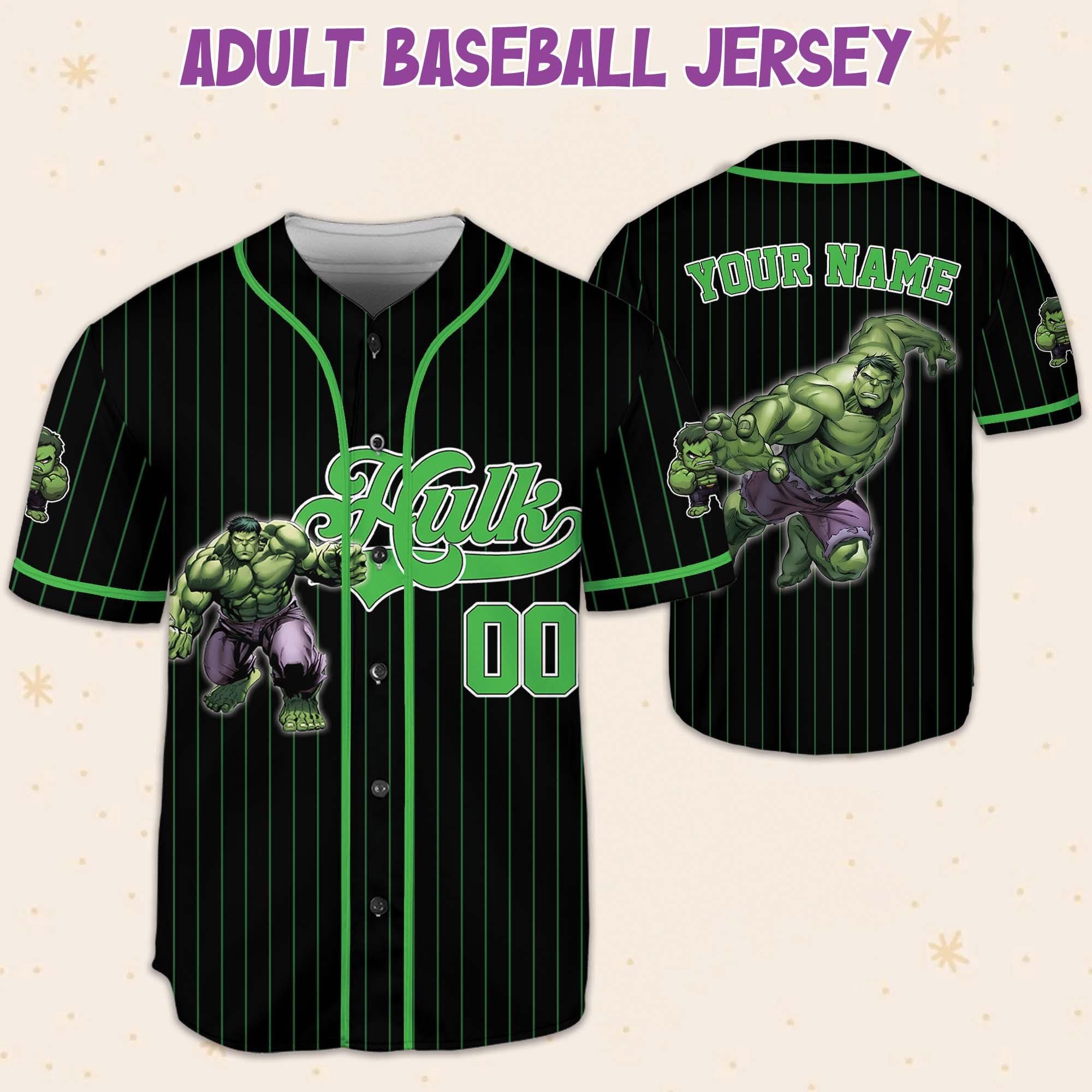 Custom Marvel Hulk Collection Baseball Jersey, Hulk Superhero Kids ...