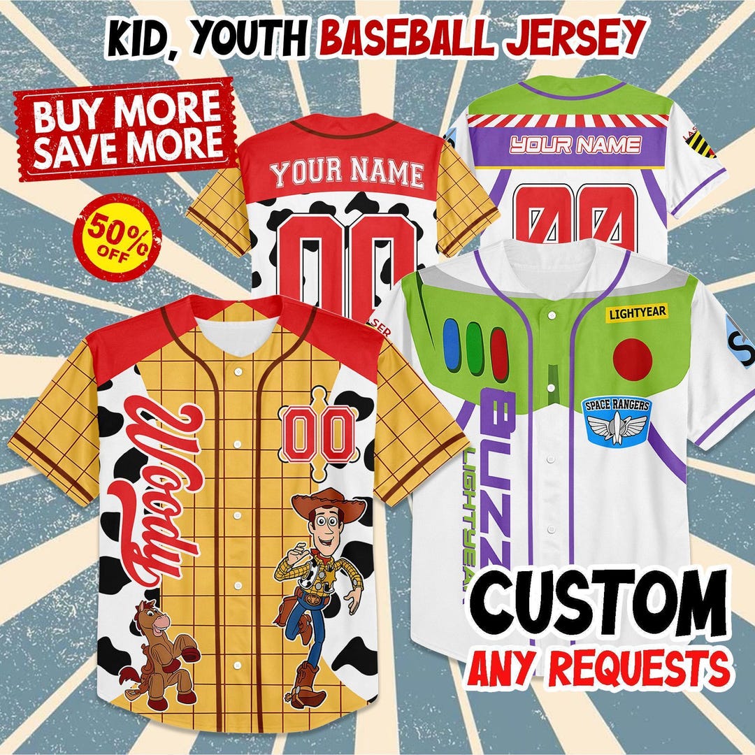 Custom Toy Story Buzz Lightyear Baseball Jersey, Jersey, Buzz Lightyear ...