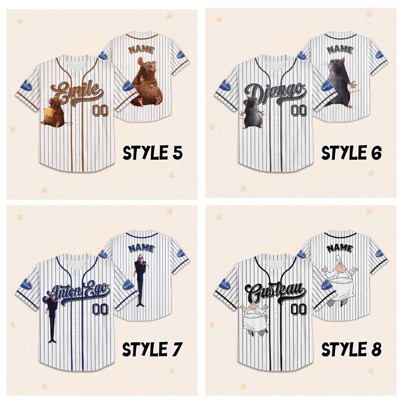 Custom Ratatouille Characters Jersey, Ratatouille Disney, Linguini ...