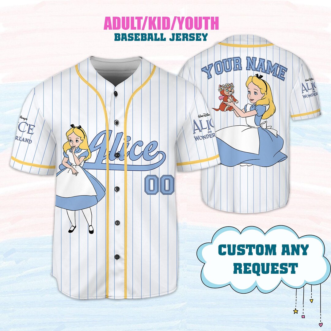 Personalized Alice the Wonderland Baseball Jersey, Disney Princess ...
