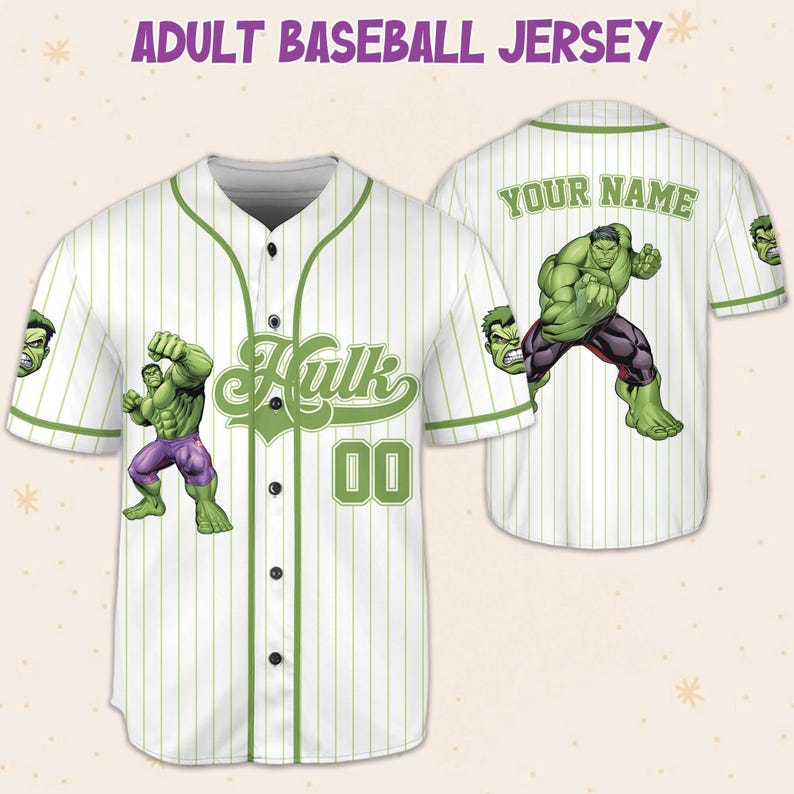 Custom Marvel Hulk Collection Baseball Jersey, Hulk Superhero Kids ...