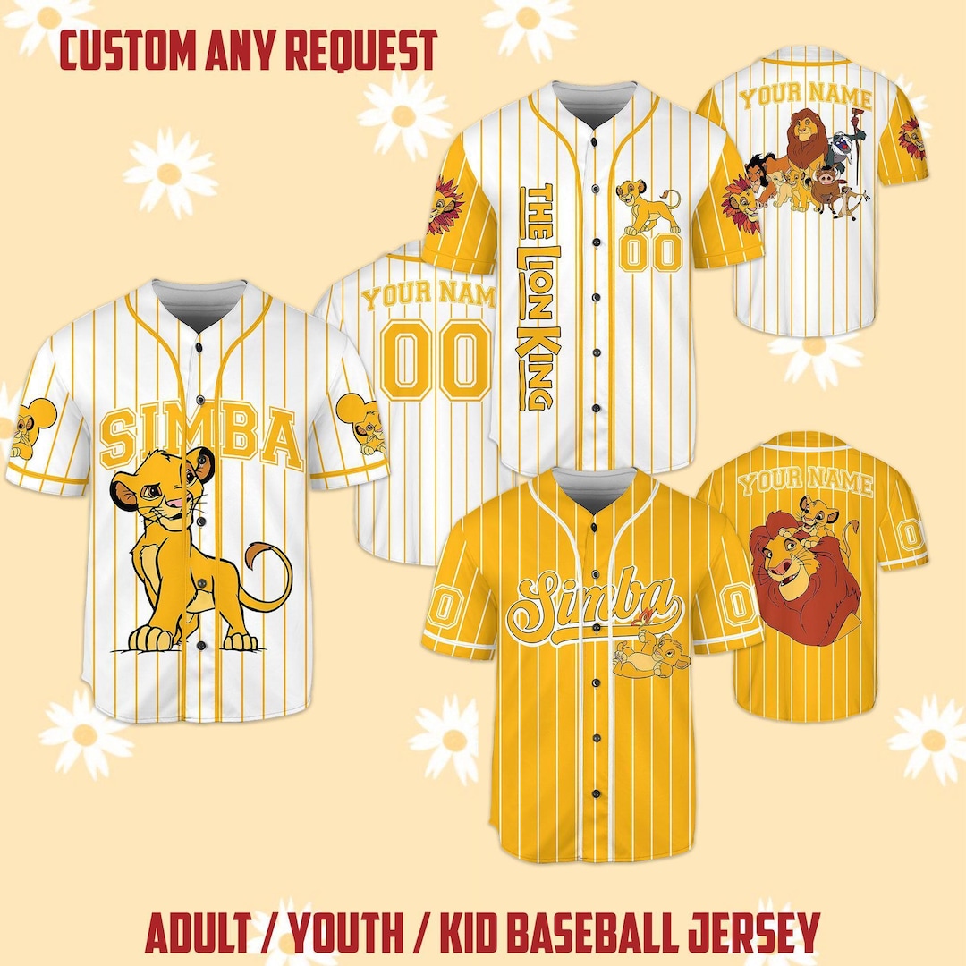 Custom Disney the Lion King Simba Baseball Jersey, Gift for Kids ...