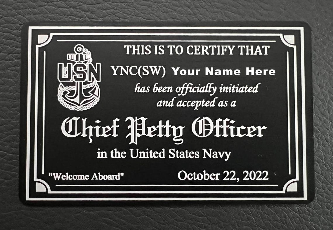 Custom Laser Engraved CPO Card - Etsy