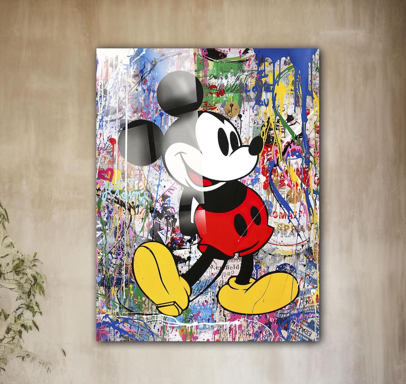 Mickey Mouse Graffiti Art, Tempered Glass, Banksy Mickey Mouse, Pop Art ...