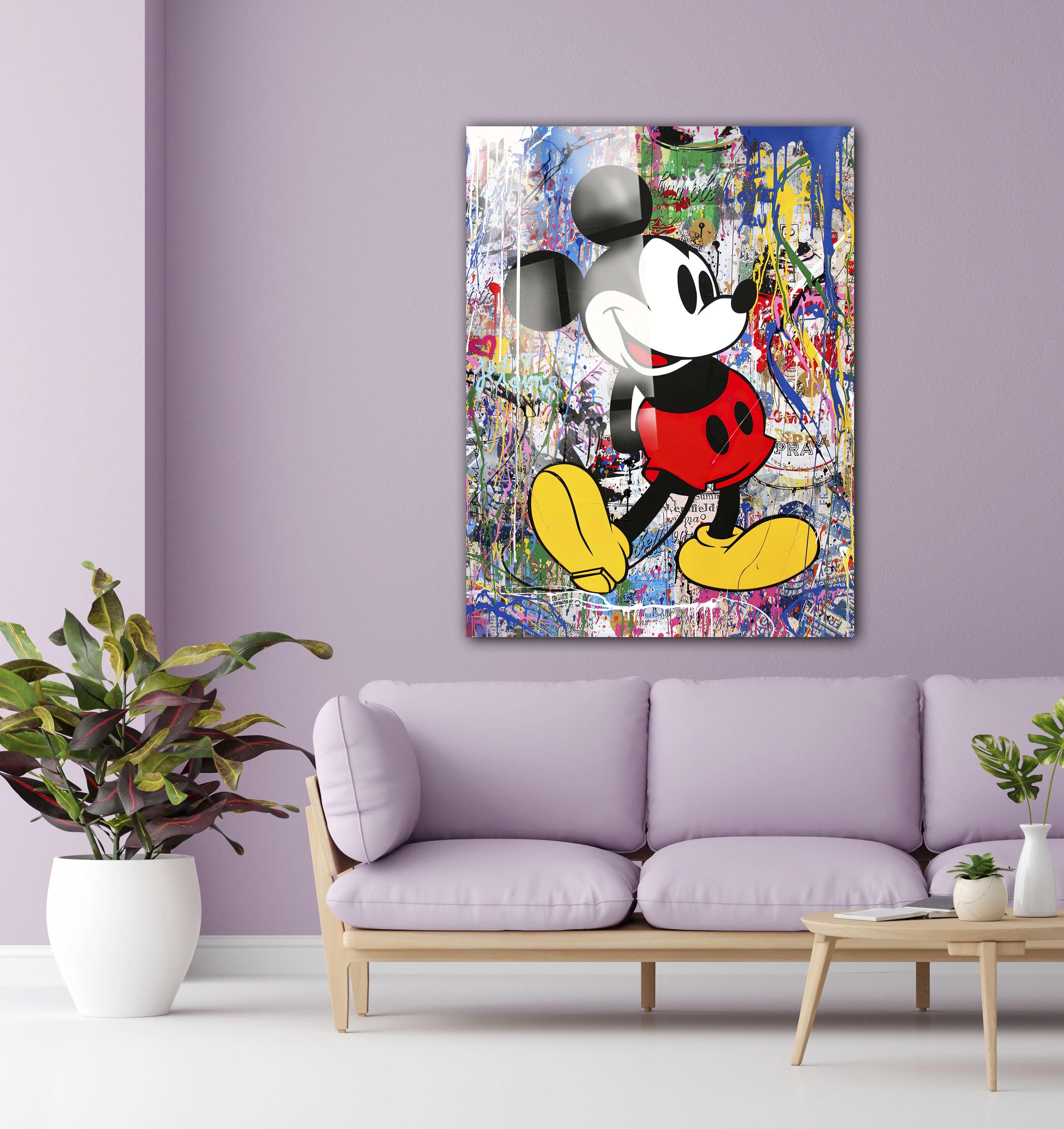 Mickey Mouse Graffiti Art, Tempered Glass, Banksy Mickey Mouse, Pop Art ...