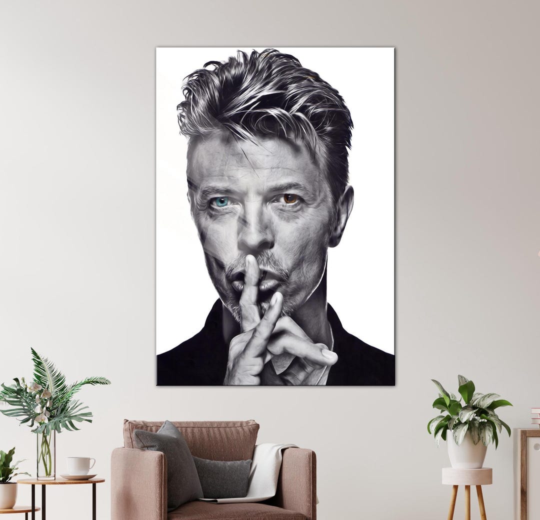 David Bowie Hush Wall Art, David Bowie Glass Art, Hush Sign Wall Art ...