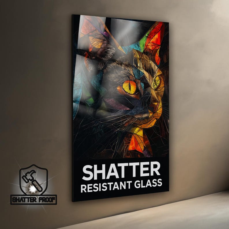 Stained Glass Celestial Panel Wall Art, Moon Star Abstract Tempered ...