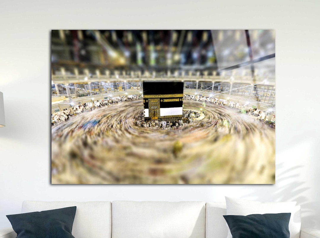Kaaba Mural Glass Art, Kaaba Wall Decor,religious Glass Painting,muslim ...