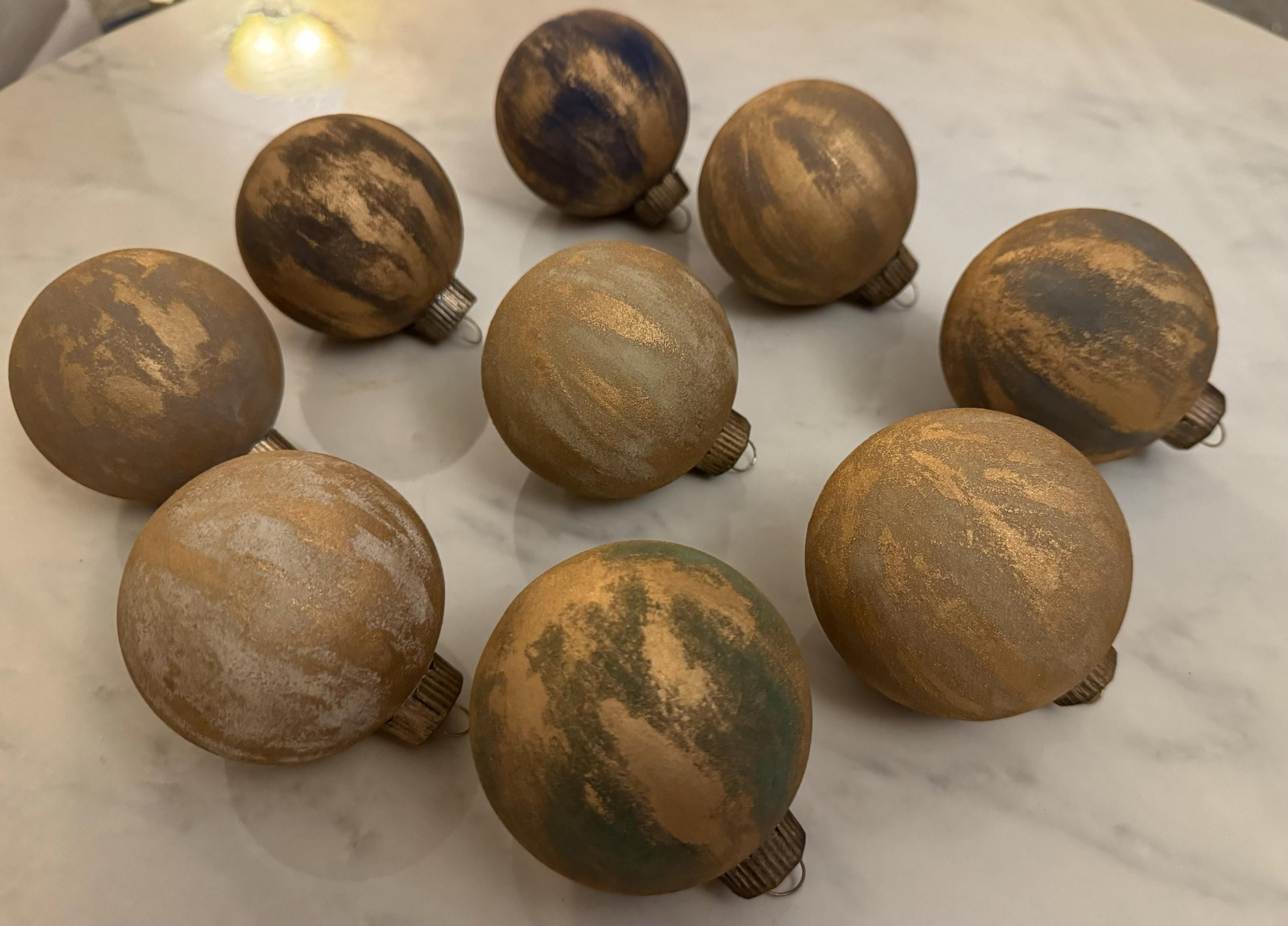 Gold-brushed Earth Toned Ornament - Etsy