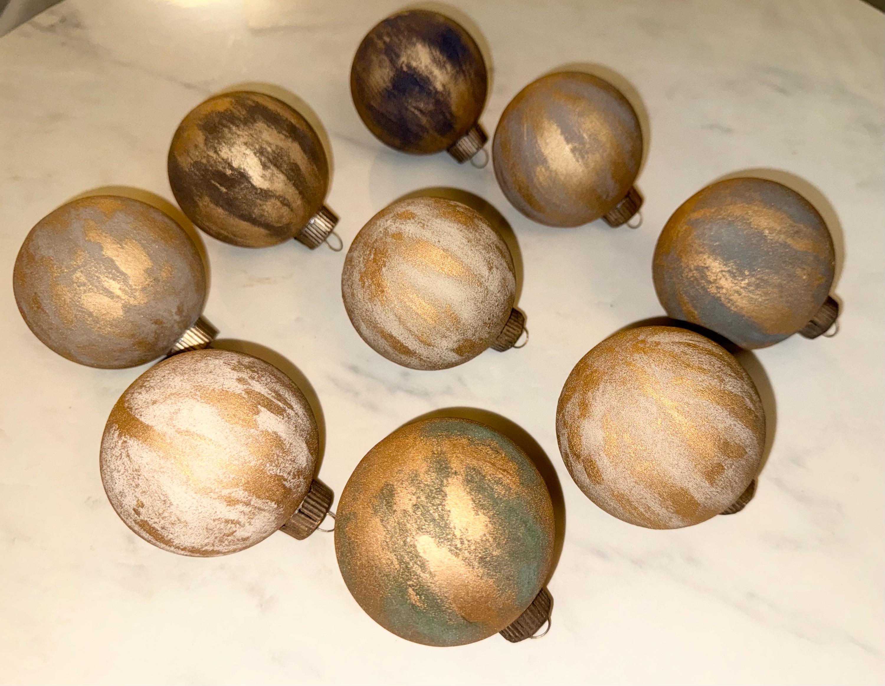 Gold-brushed Earth Toned Ornament - Etsy