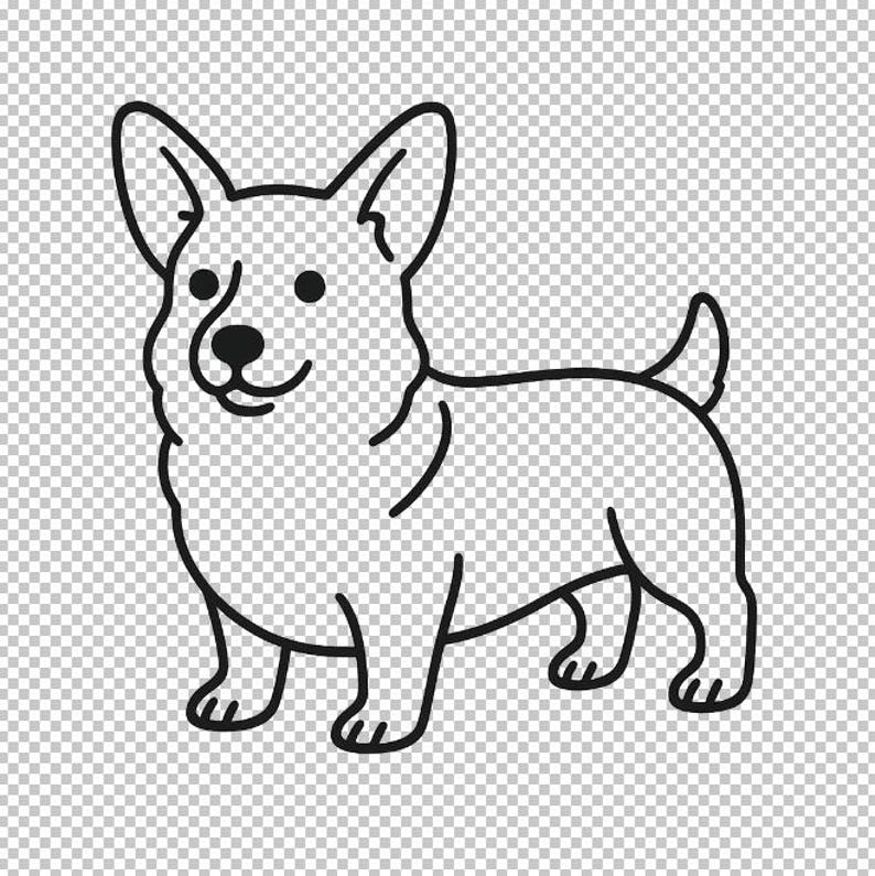 Corgi Line Art - Dog Clipart PNG & SVG | Minimalist Pet Illustration - Etsy