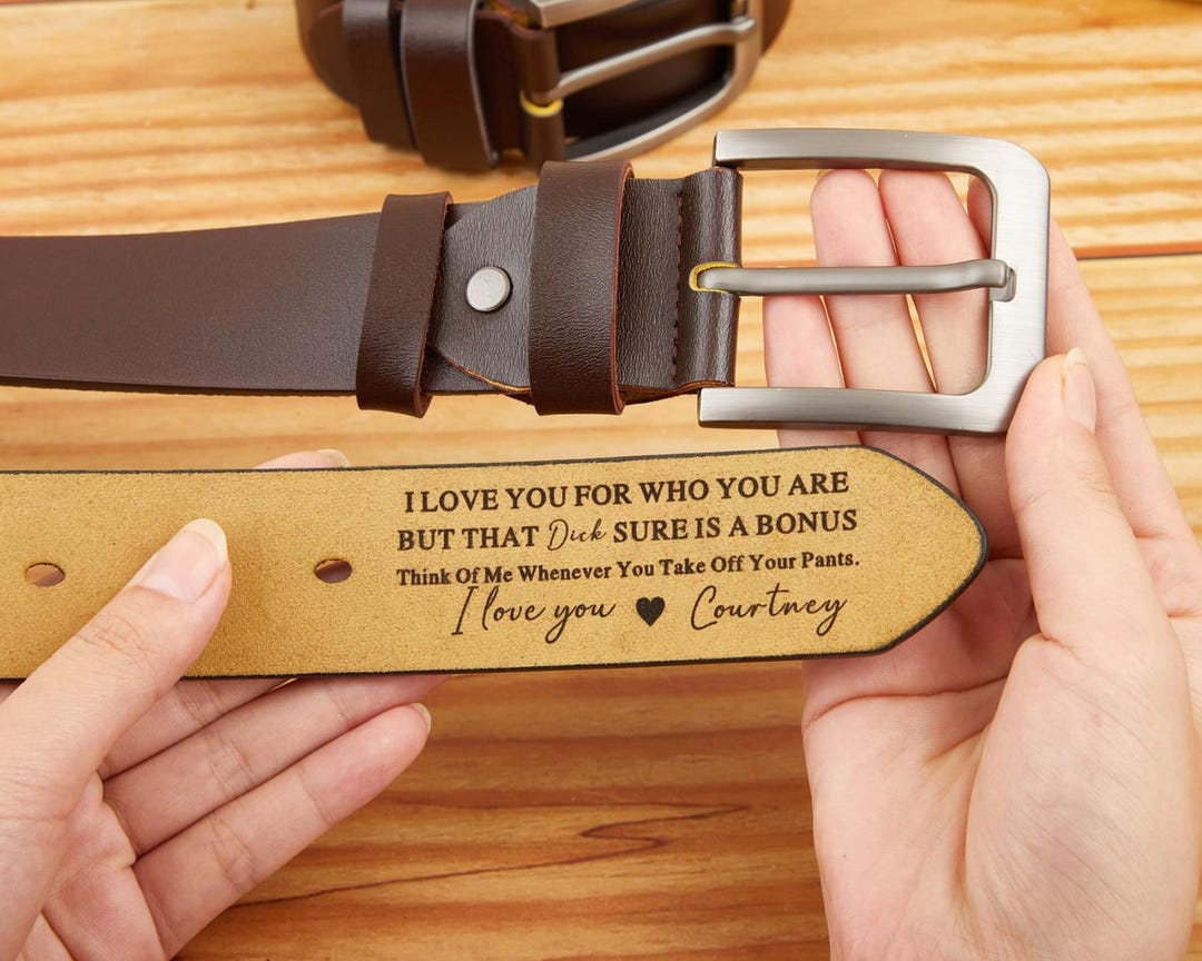 Personalized Handcrafted Dad Leather Belt,custom Engraved Men's Brown ...