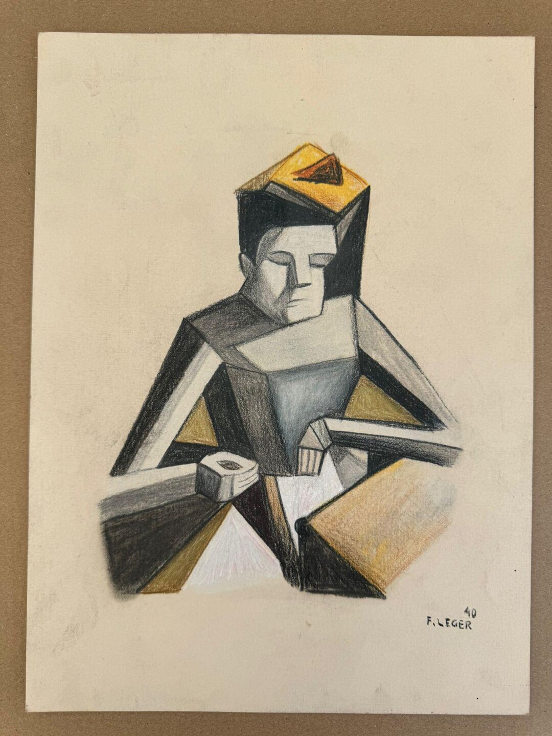 Fernand Léger - Drawing on Cardboard, Signed, Artwork - Etsy