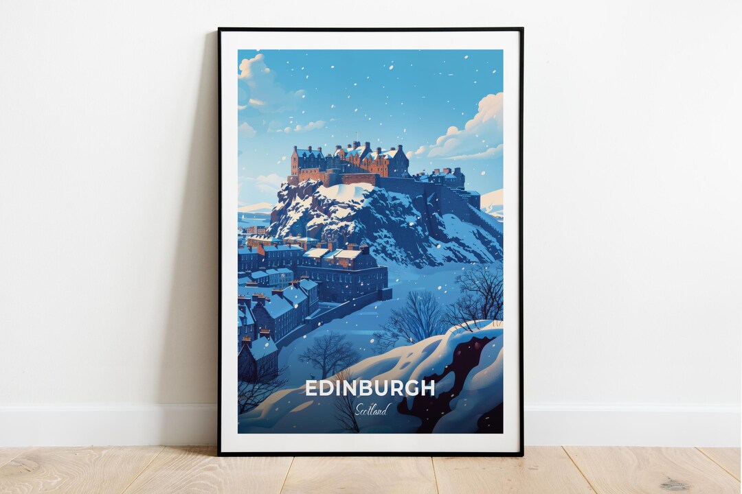 Edinburgh Travel Poster, Edinburgh Castle, City Print, Cityscape ...