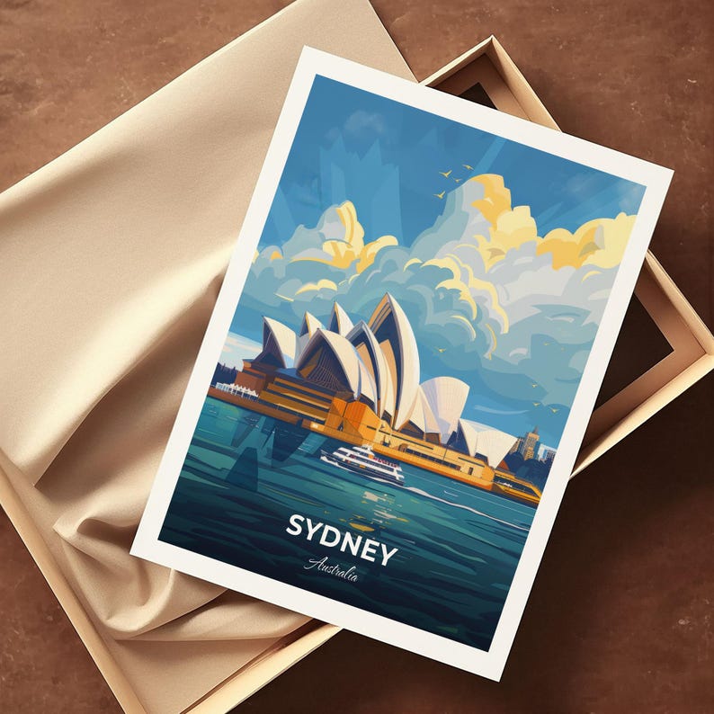 Sydney Travel Poster Sydney Opera House Wall Art Print Australia Poster ...